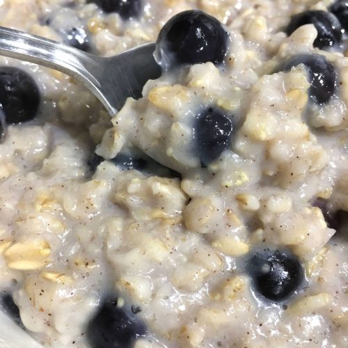 Honey Blueberry Oatmeal Porridge For Breakfast