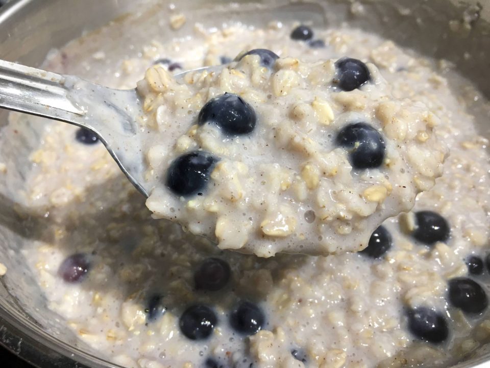 Honey Blueberry Oatmeal Porridge For Breakfast