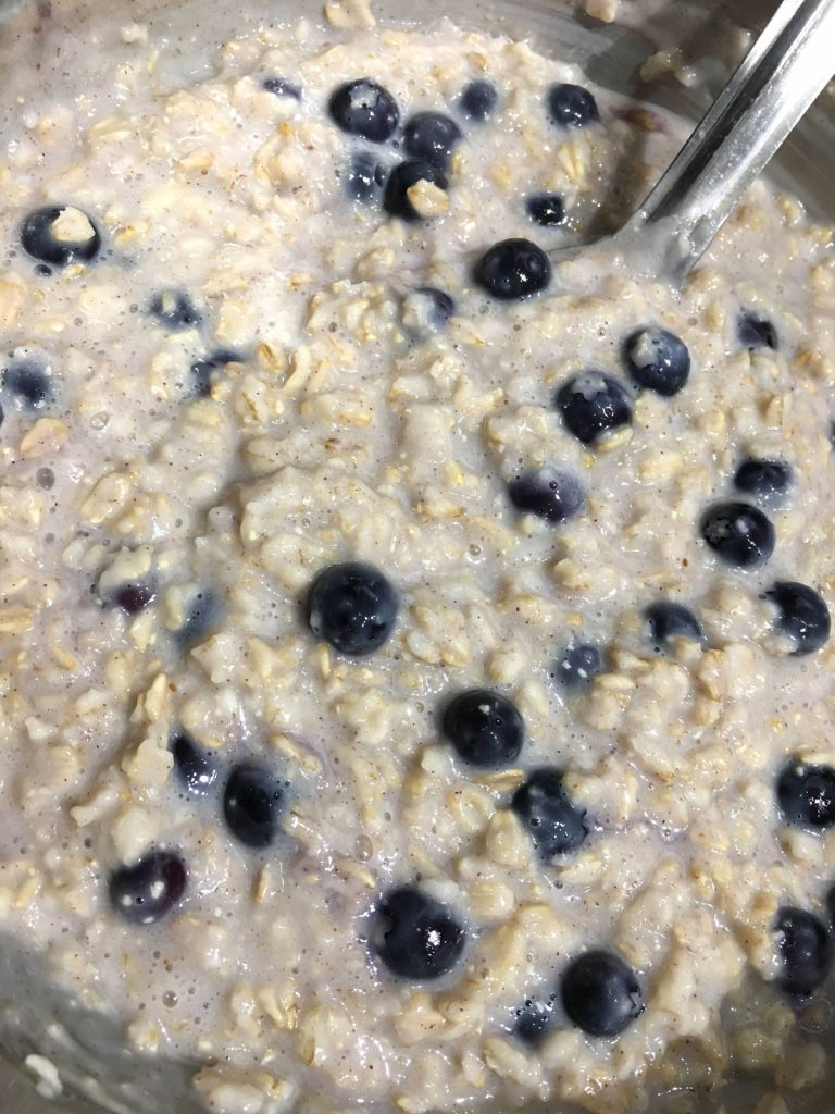 Honey Blueberry Oatmeal Porridge For Breakfast