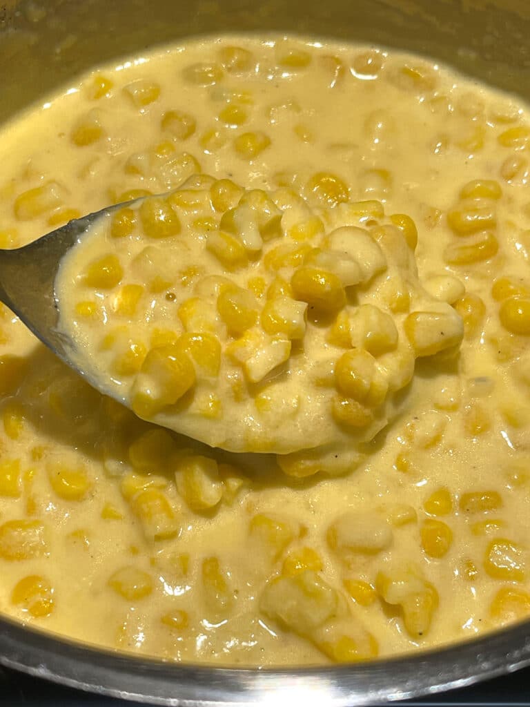 Creamed Corn With Frozen Corn, Heavy Cream And Cheese