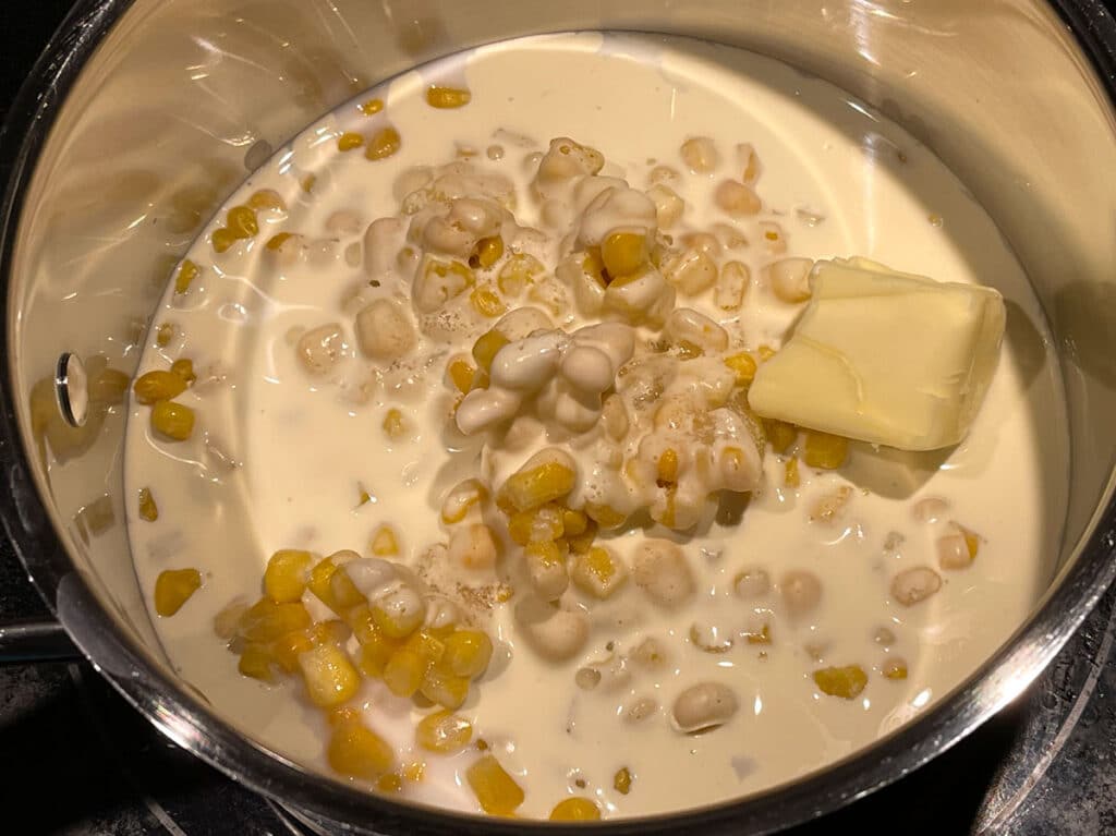 Creamed Corn With Frozen Corn, Heavy Cream And Cheese